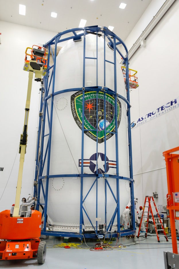 First GPS III Satellite Packed Up in Payload Fairing for Scheduled Dec ...